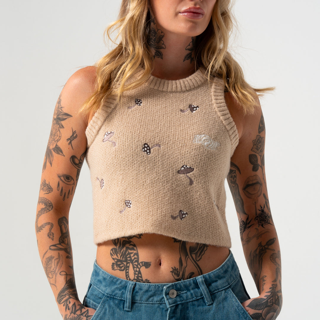 Euphoria Knit Crop Top (Off White) – RIPNDIP