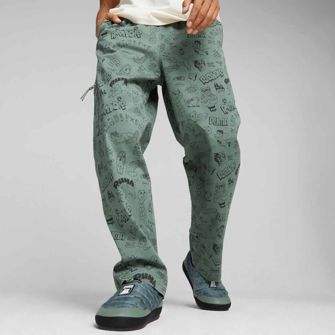PUMA X RIPNDIP AOP Twill Pants (Eucalyptus)