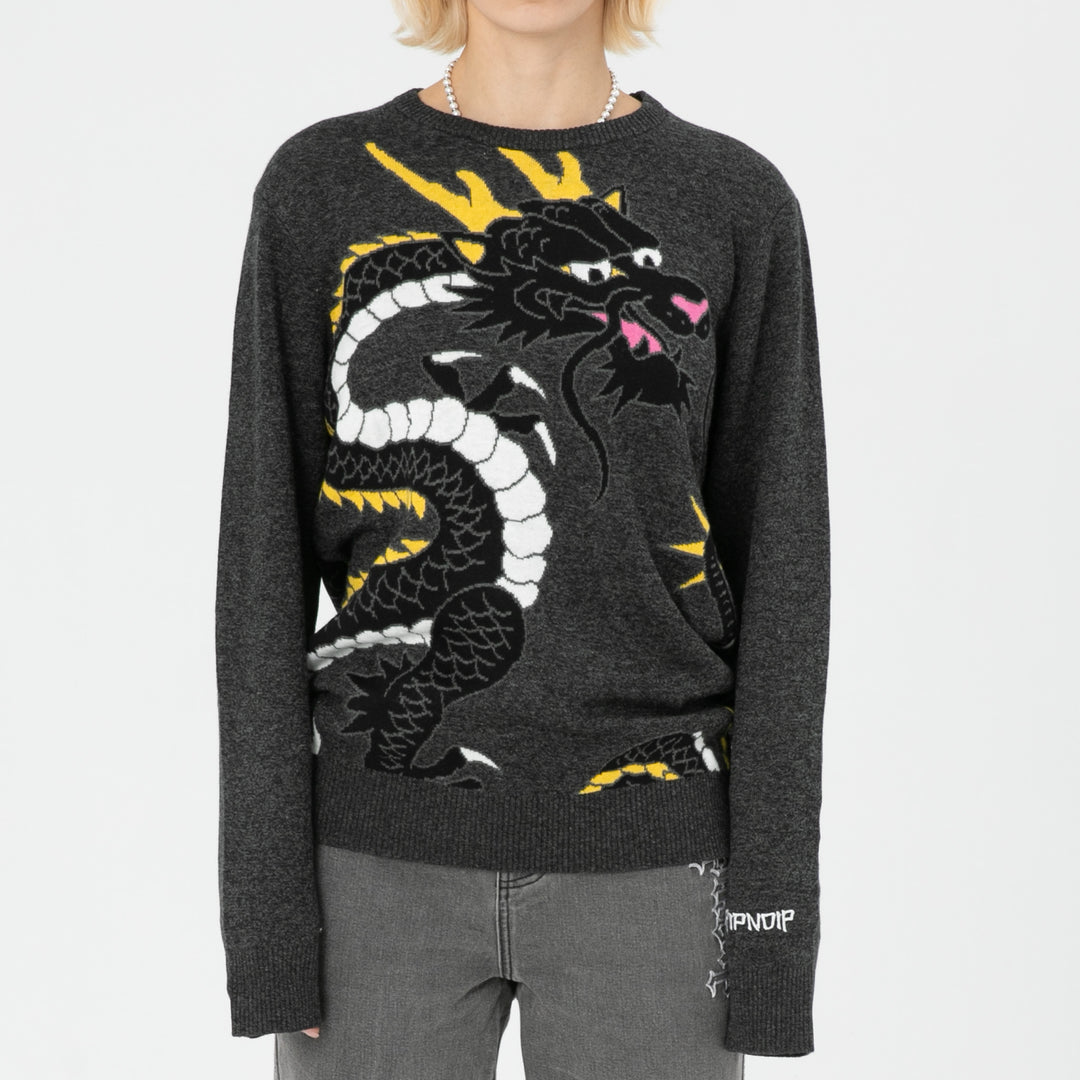 Ryu Knit Sweater (Black Heather) – RIPNDIP