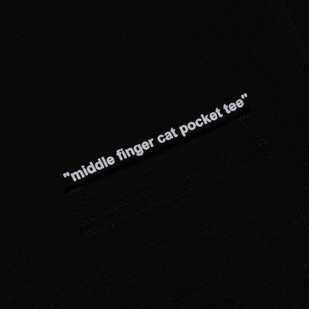 Middle Finger Cat Pocket Tee (Black) – RIPNDIP