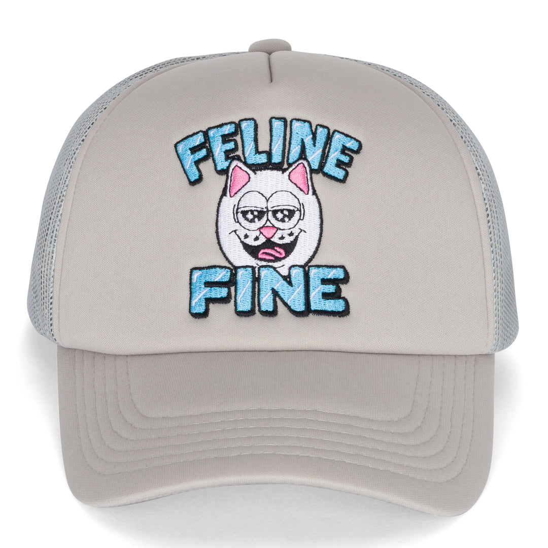 Feline Fine Trucker Hat (Cream) – RIPNDIP