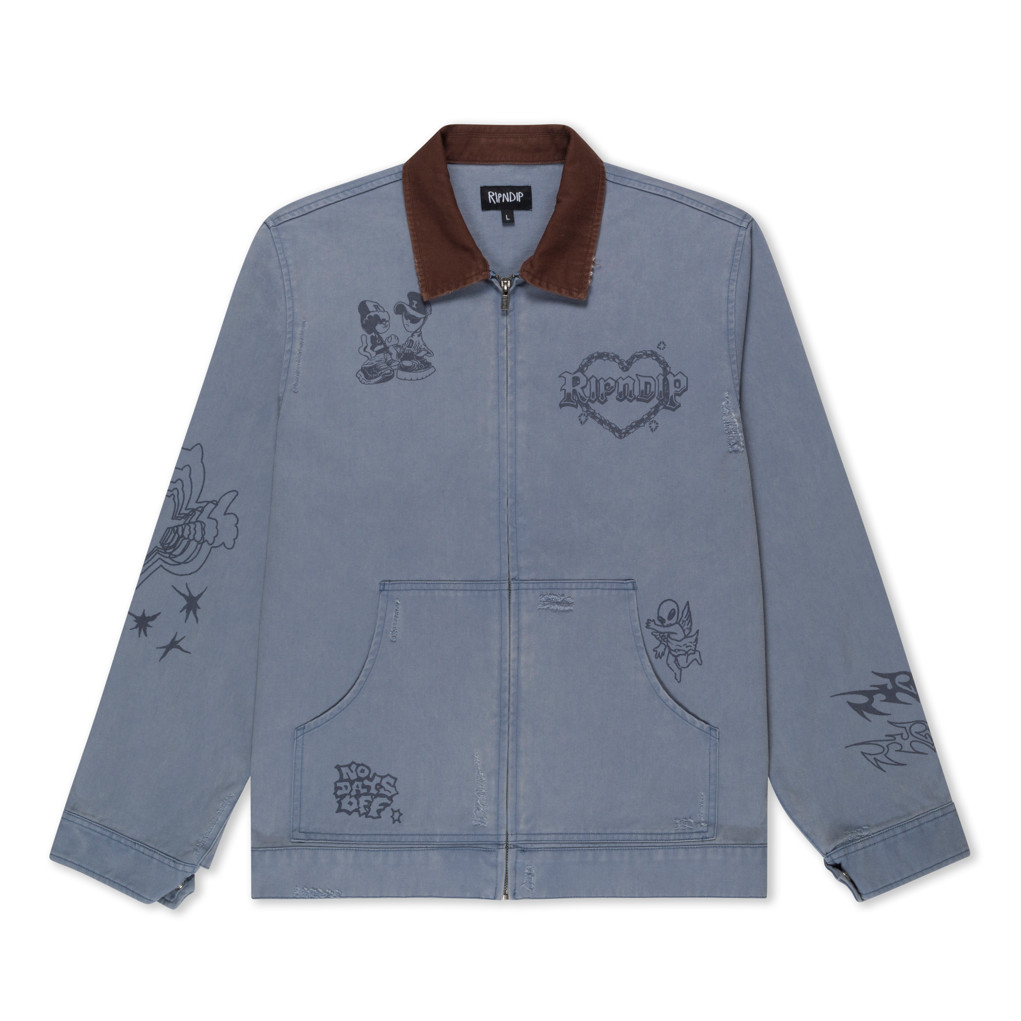 Westside Zip Up Work Jacket (Slate) – RIPNDIP