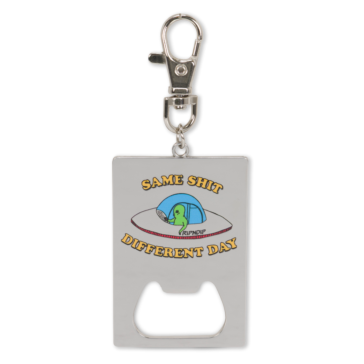 Same Shit Different Day Keychain Bottle Opener (Silver) – RIPNDIP