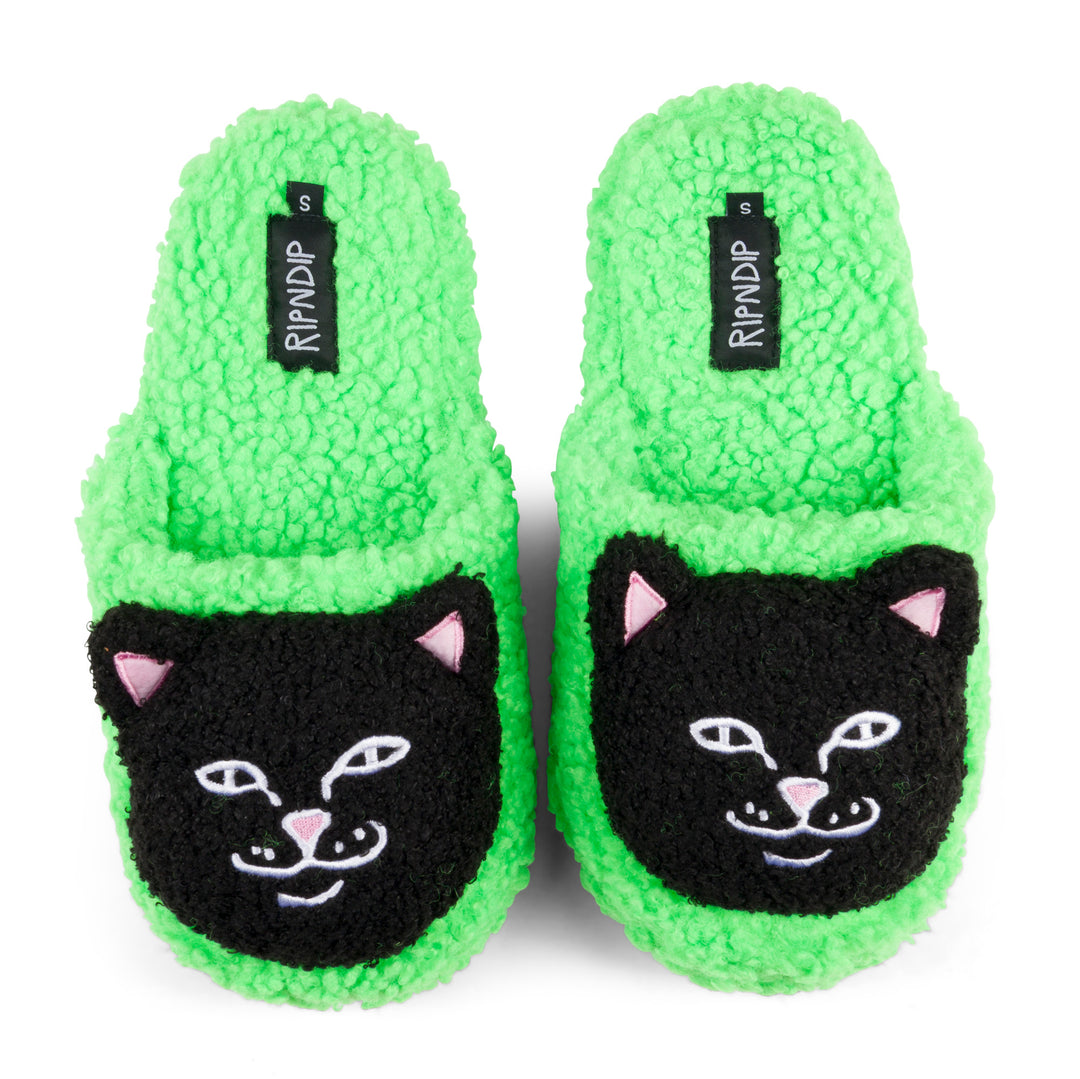 Lord Jermal Plush Face House Slippers (Green) – RIPNDIP