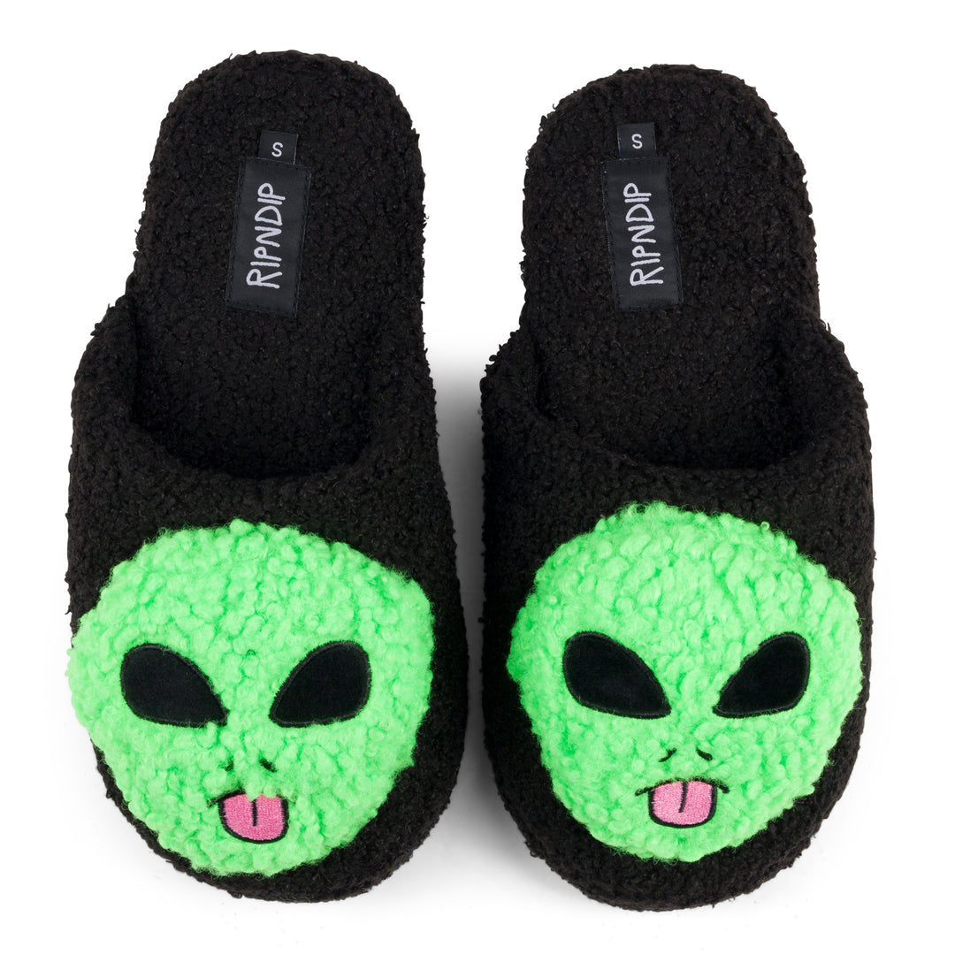 Lord Alien Plush Face House Slippers (Black) – RIPNDIP