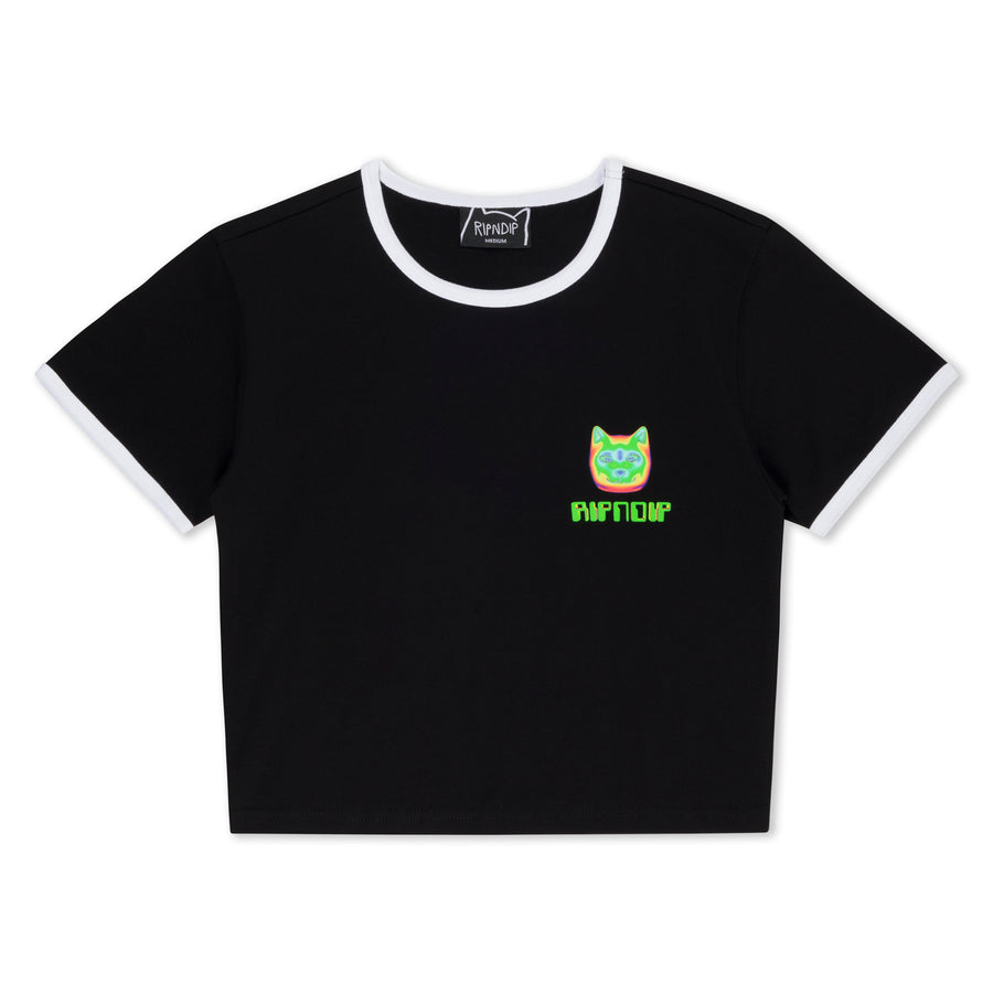 Thermal Nermal Cropped Ringer Tee (Black) – RIPNDIP