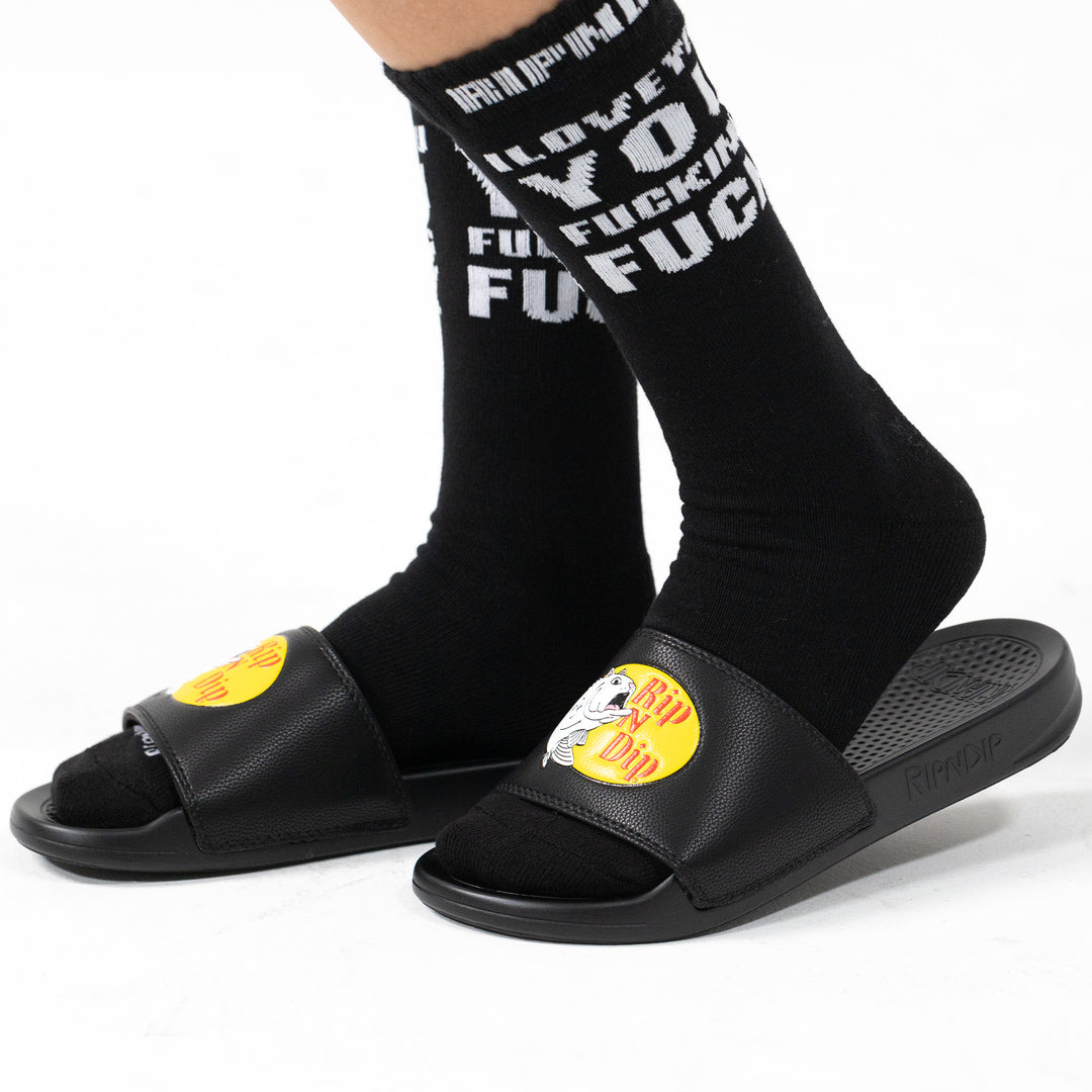 Catfish Slides (Black) – RIPNDIP