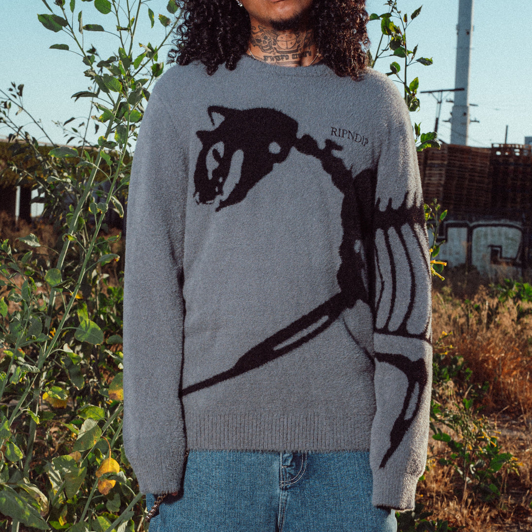 Fossil Mohair Knit Sweater (Charcoal) – RIPNDIP