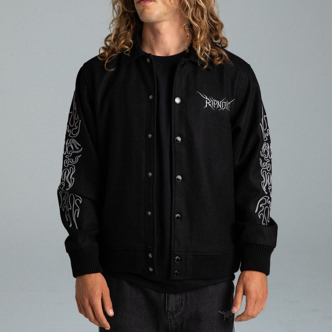 Volt Varsity Jacket (Black) – RIPNDIP