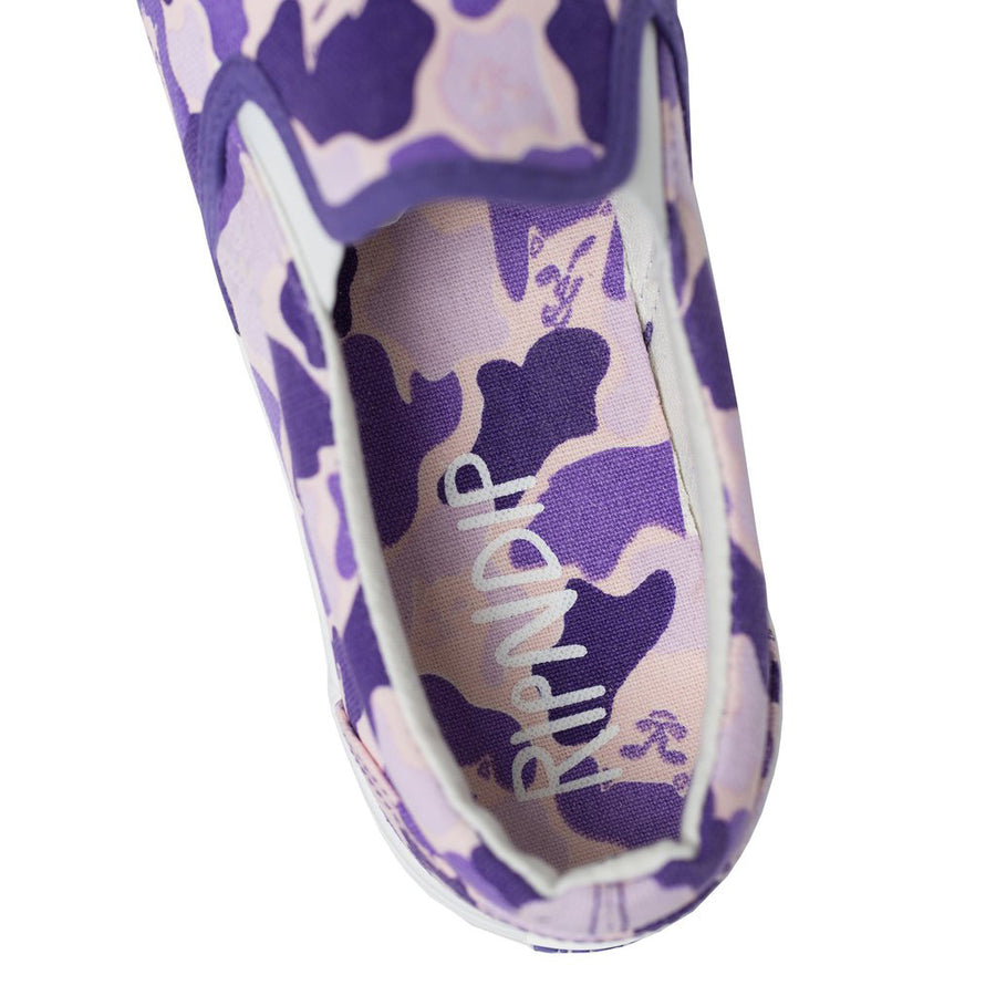 Ripndip - Purple Camo Slip On Shoes – RIPNDIP