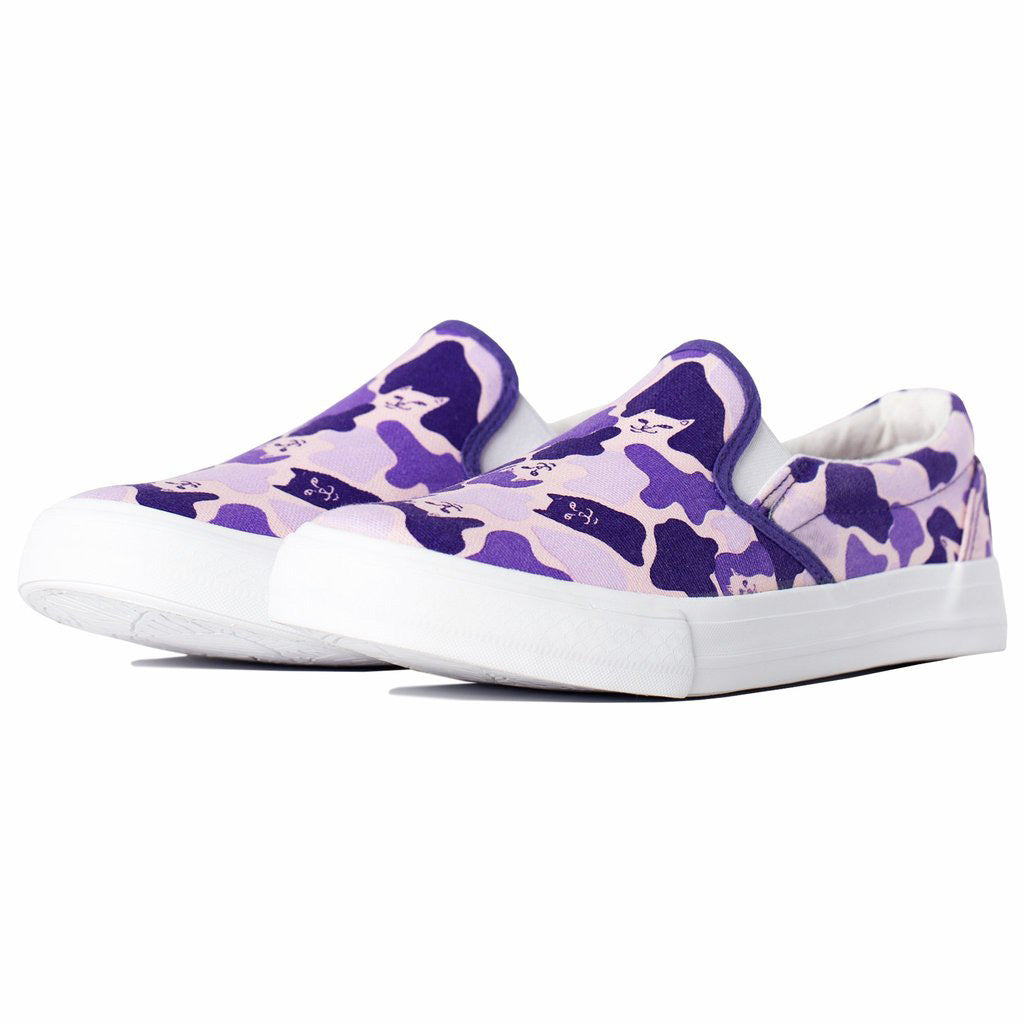 Ripndip - Purple Camo Slip On Shoes – RIPNDIP