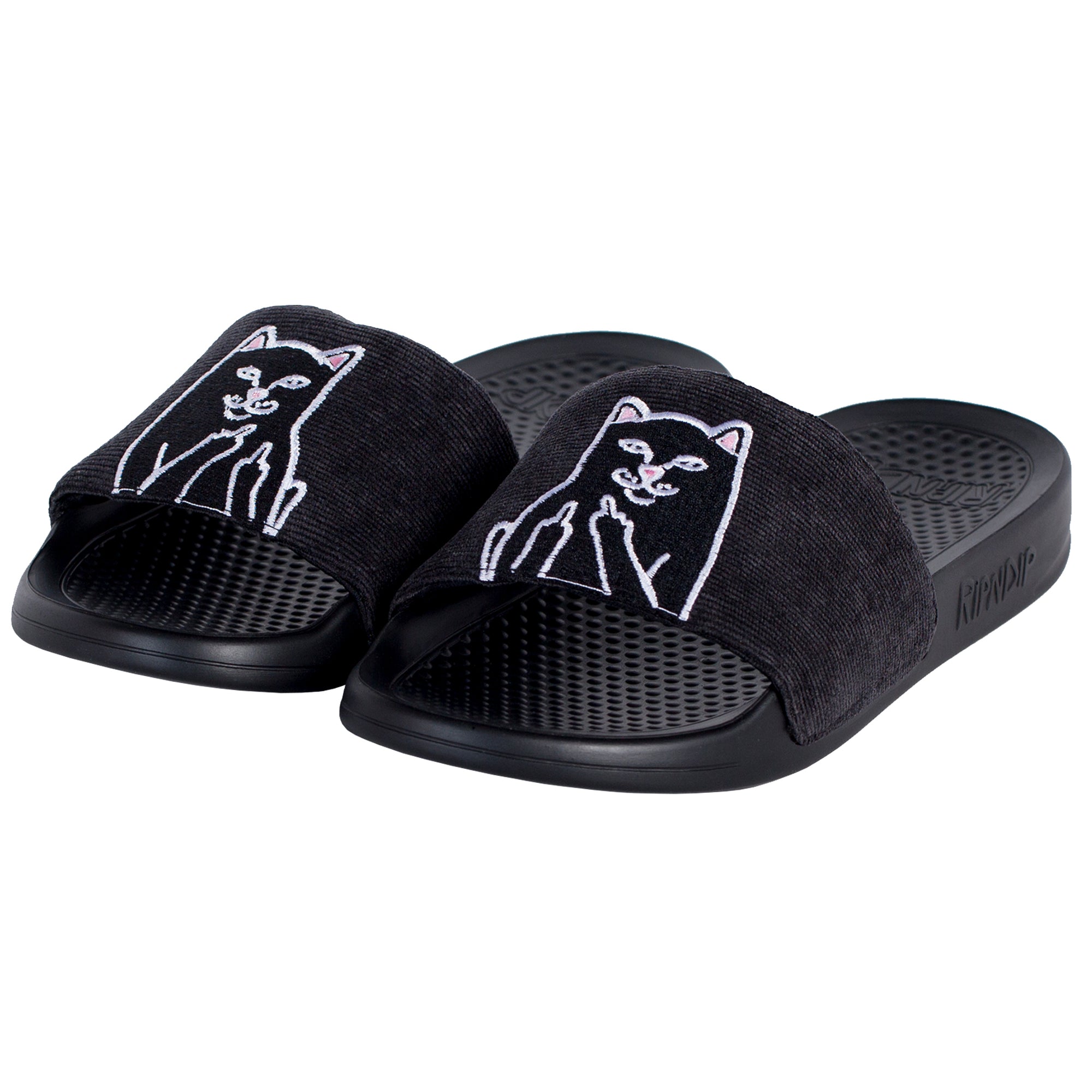 Ripndip - Lord Jermal Slides (Black Corduroy) – RIPNDIP