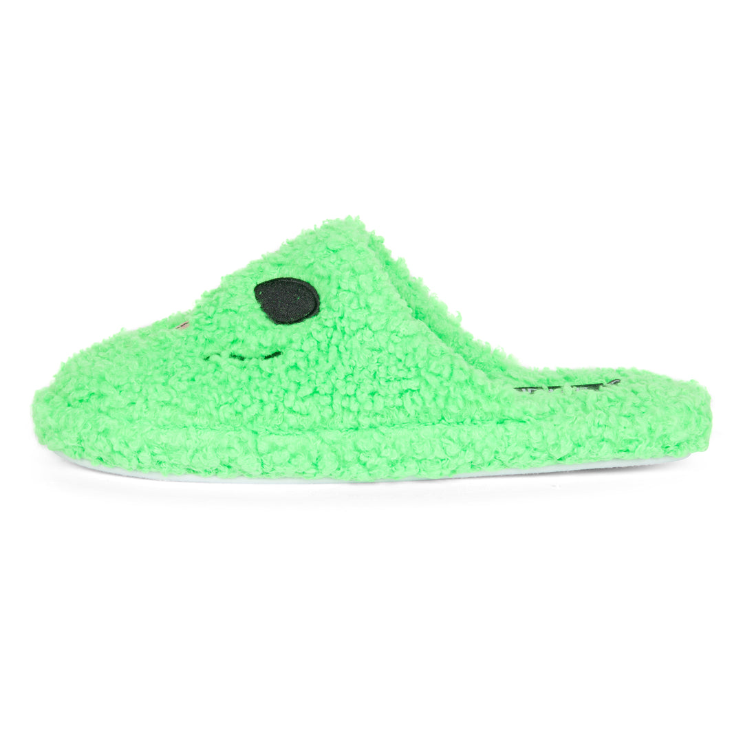Alien Face Fuzzy House Slippers (Green) – RIPNDIP
