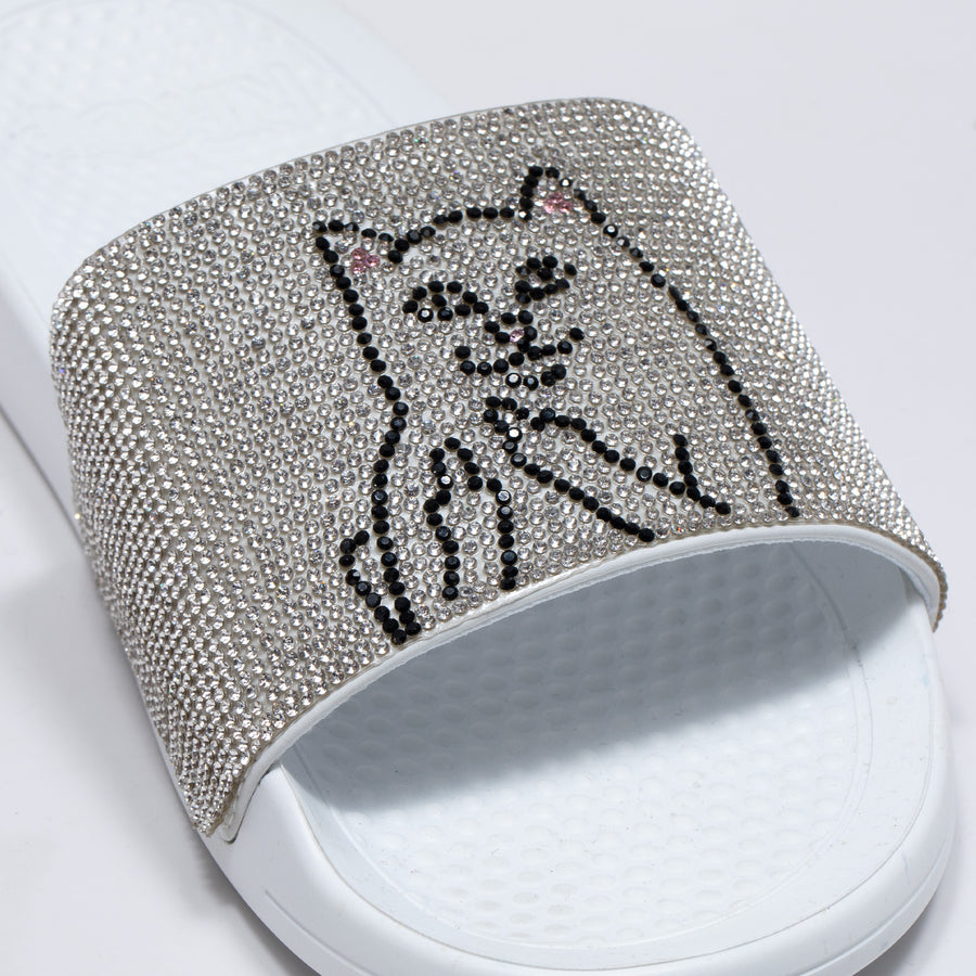 Lord Nermal Slides (Rhinestone White) – RIPNDIP
