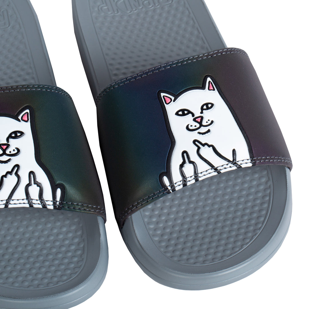 Ripndip - Lord Nermal Slides (Black Iridescent) – RIPNDIP