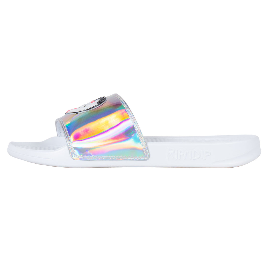 Ripndip - Pill Iridescent Slides (White) – RIPNDIP