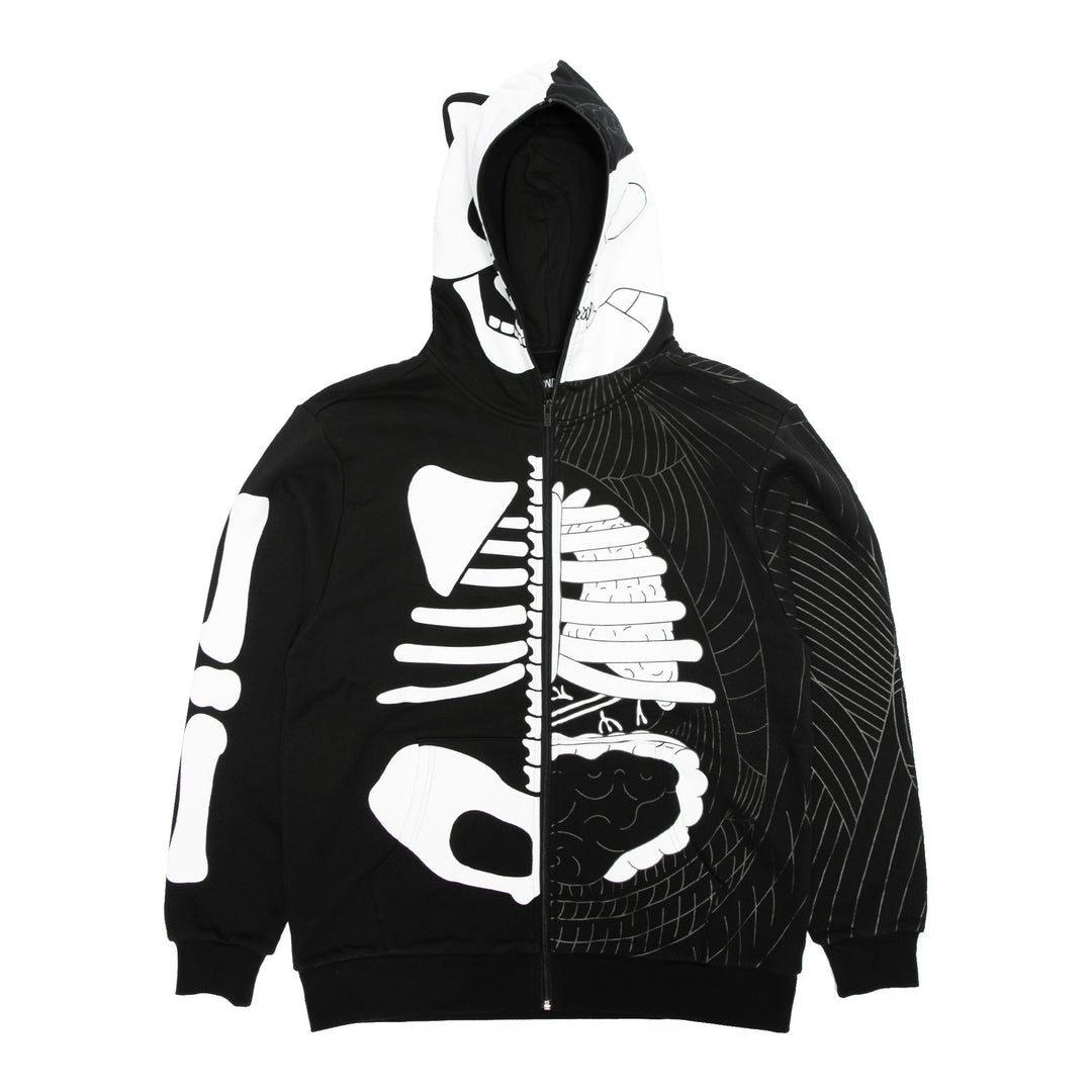 Skelly Anatomy Full Zip Hoodie (Black/White) – RIPNDIP